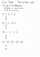White Rose Maths Year 7 Sequences Exit Tickets | Teaching Resources