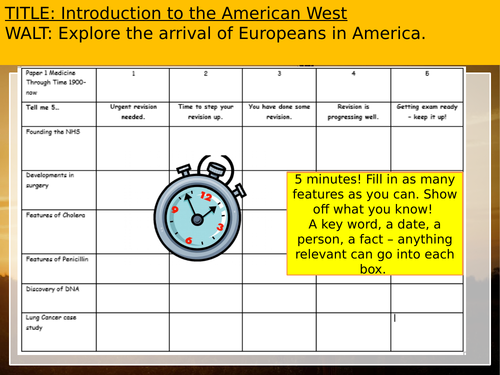 Overview of the American West - Introduction lesson (Edexcel 9-1: The ...