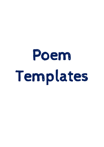 Poem Templates | Teaching Resources