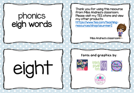 eigh sound introduction - phase 5 phonics | Teaching Resources