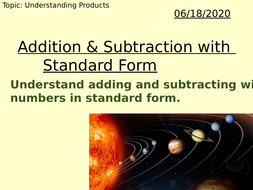Standard Form: Adding and Subtracting | Teaching Resources