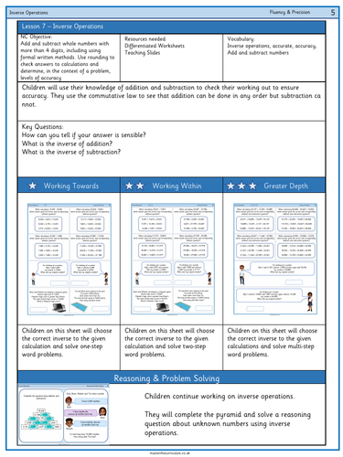 Year 5- Week 2- Addition and Subtraction Differentiated Worksheets ...