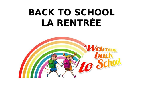 BACK TO SCHOOL LA RENTRÉE | Teaching Resources