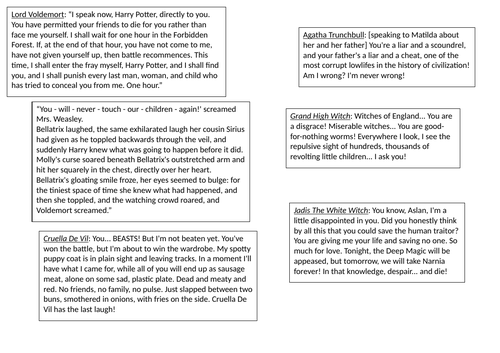 Heroes and Villains for use on a day about books. | Teaching Resources