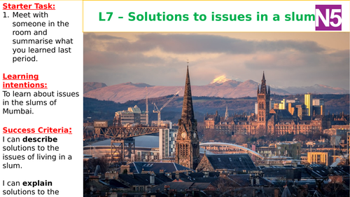 N5 Urban: Solutions in Slums | Teaching Resources