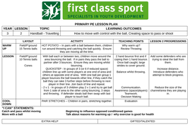 KS2 PE Plans - Year 3 - Handball x 3 Plans (Passing, Travelling ...