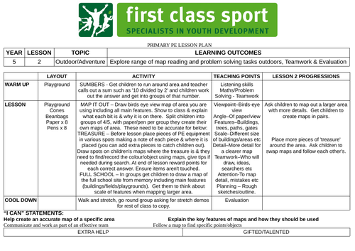 KS2 PE Plans - Year 5 - Outdoor/Adventure x 3 Plans | Teaching Resources