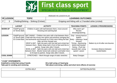 EYFS PE Plans - Reception - Fielding/Striking x 3 Plans | Teaching ...
