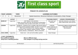 EYFS PE Plans - Reception - Movement x 6 Plans | Teaching Resources