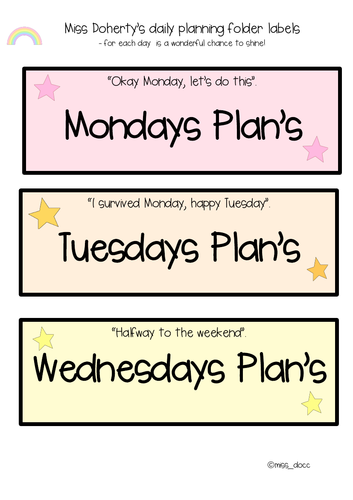 Daily Labels | Teaching Resources
