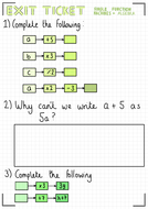 White Rose Maths Exit Tickets Algebraic Notation - Year 7 | Teaching ...