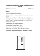 Forces and Elasticity 2/3 Stretching Springs investigation | Teaching ...