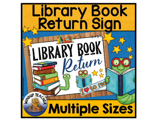 Library Book Return Sign to Return Books - Decor Sign to Label Book ...