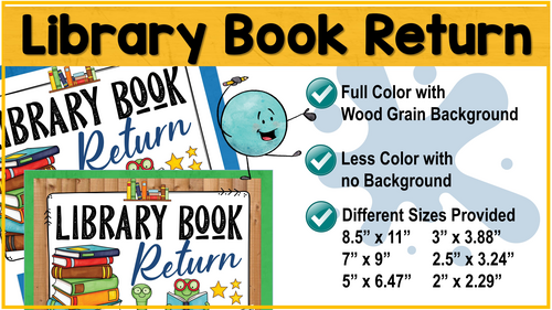 Library Book Return Sign to Return Books - Decor Sign to Label Book ...