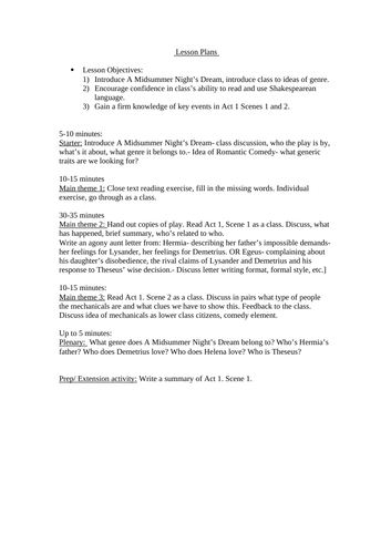 'A Midsummer Night's Dream' bundle | Teaching Resources