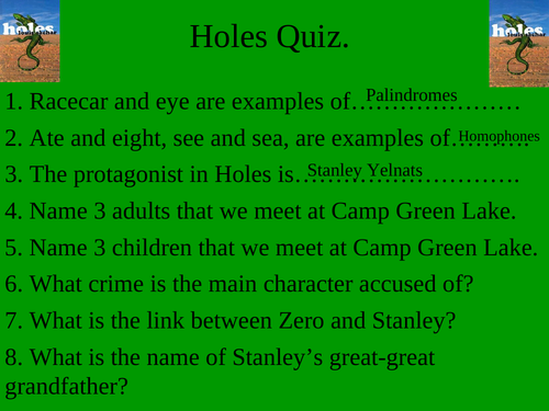 'Holes' resources bundle | Teaching Resources