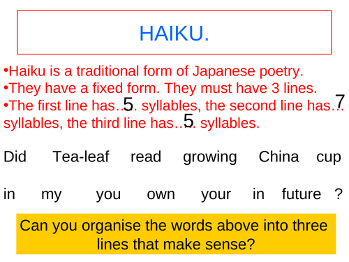 Haiku | Teaching Resources