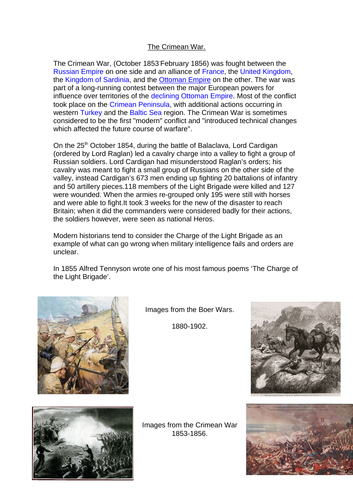 Charge of the Light Brigade lesson plan and resources | Teaching Resources