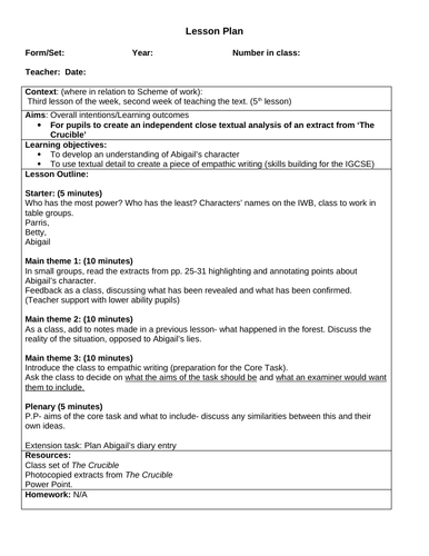 'The Crucible' resources bundle | Teaching Resources