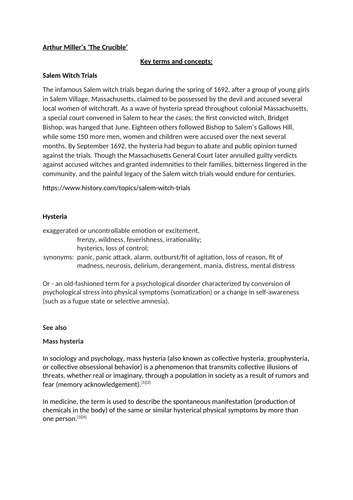 'The Crucible' resources bundle | Teaching Resources