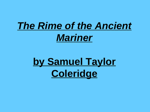 Rime of the Ancient Mariner | Teaching Resources