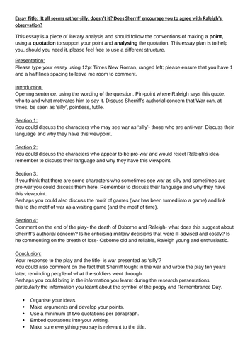 'Journey's End' resources and scheme of work bundle | Teaching Resources