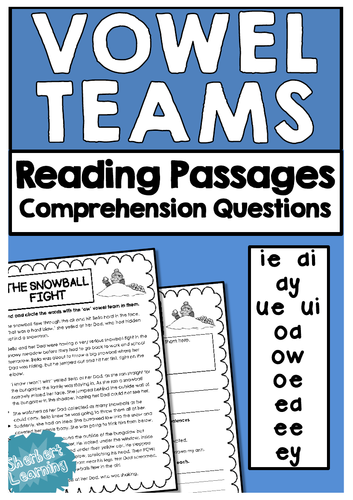 Vowel Team Reading Stories - ie, ai, ay, ue, ui, oa, ow, oe, ea, ee and ...