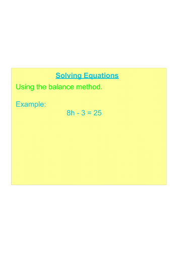 Solving equations - intervention | Teaching Resources