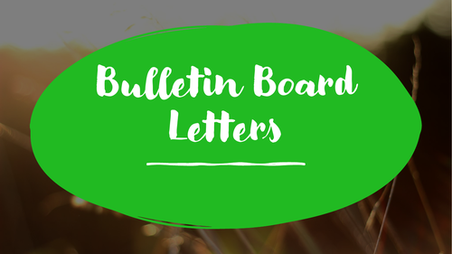 Display Lettering | Teaching Resources