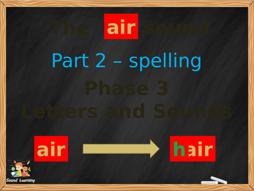 PowerPoints to teach the AIR trigraph | Teaching Resources