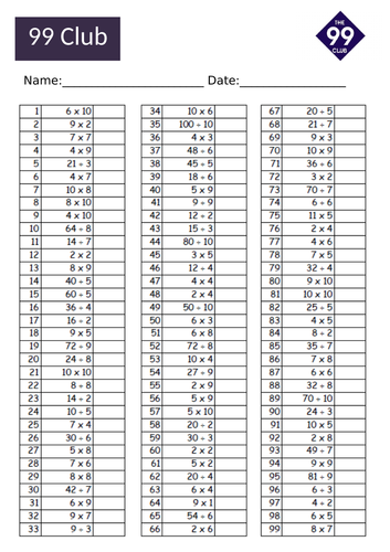 Club 99 | Teaching Resources