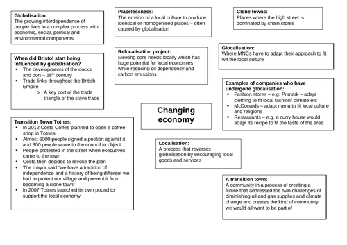 Changing Places Revision - Eduqas A-Level Geography | Teaching Resources