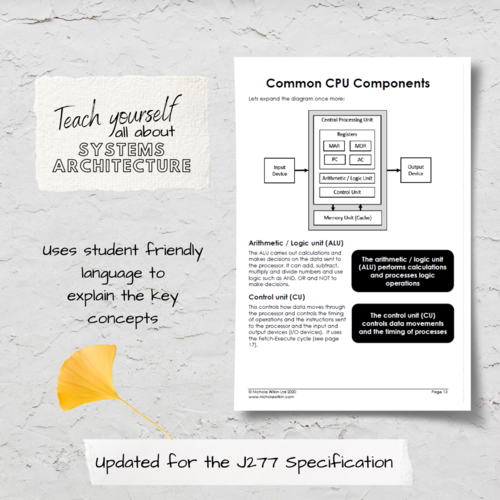 Systems Architecture Ocr Gcse Computer Science Workbook J277 Teaching Resources