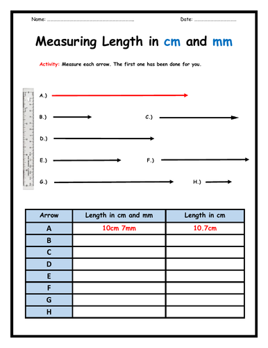 Measuring Length in cm and mm | Teaching Resources
