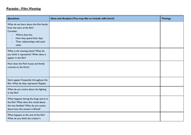 Parasite Film Analysis (IB L&L Body of Work BOW) | Teaching Resources