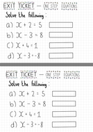Equality & Equivalence Exit Tickets - Year 7 White Rose Maths ...
