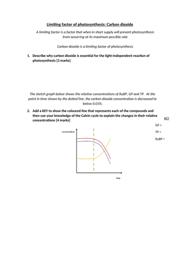 Limiting factors of photosynthesis (AQA A-level Biology) | Teaching ...