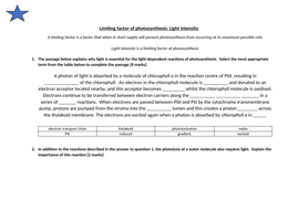 Limiting factors of photosynthesis (AQA A-level Biology) | Teaching ...
