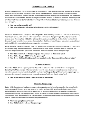 American West SOW Lessons 21-35 | Teaching Resources