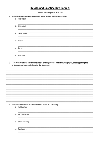 American West SOW Lessons 21-35 | Teaching Resources