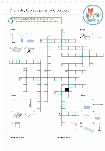 Chemistry lab equipment - Crossword (KS3/4) | Teaching Resources