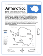 ANTARCTICA - Printable Introductory Worksheet | Teaching Resources