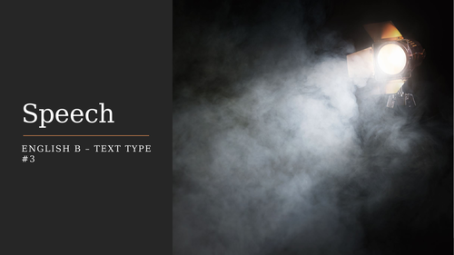 Speech writing IB DP English B (Text types) | Teaching Resources