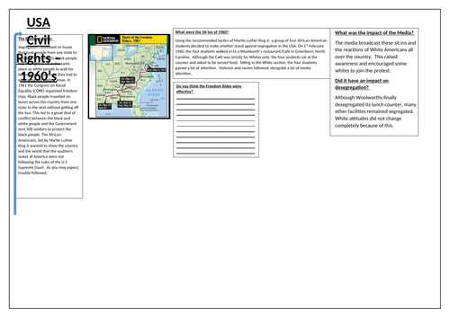 AQA GCSE History: USA- 1920-1973 | Teaching Resources