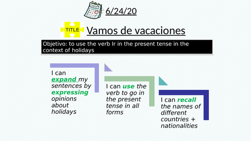 vacaciones- ir en presente- holidays verb to go present tense ...