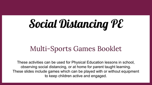 Social Distancing PE - Multi-Sport Games Booklet | Teaching Resources