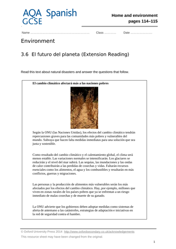 GCSE Social Issues: Charity work. Spanish Theme 2 Local national ...