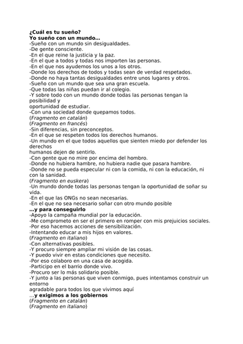 GCSE Social Issues: Charity work. Spanish Theme 2 Local national ...