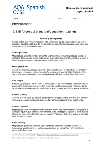 GCSE Social Issues: Charity work. Spanish Theme 2 Local national ...