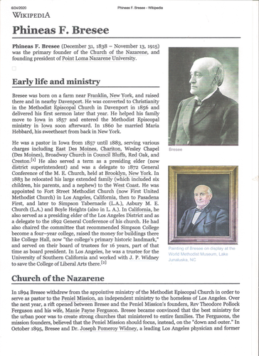 Phineas F. Bresee (1838-1915) | Teaching Resources